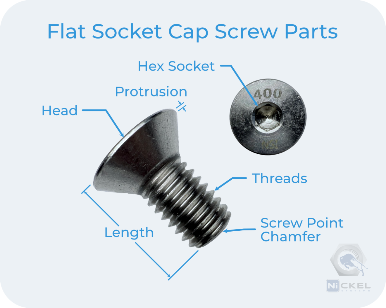 Flat Socket cap screws | Socket Cap Screws | Nickel Systems